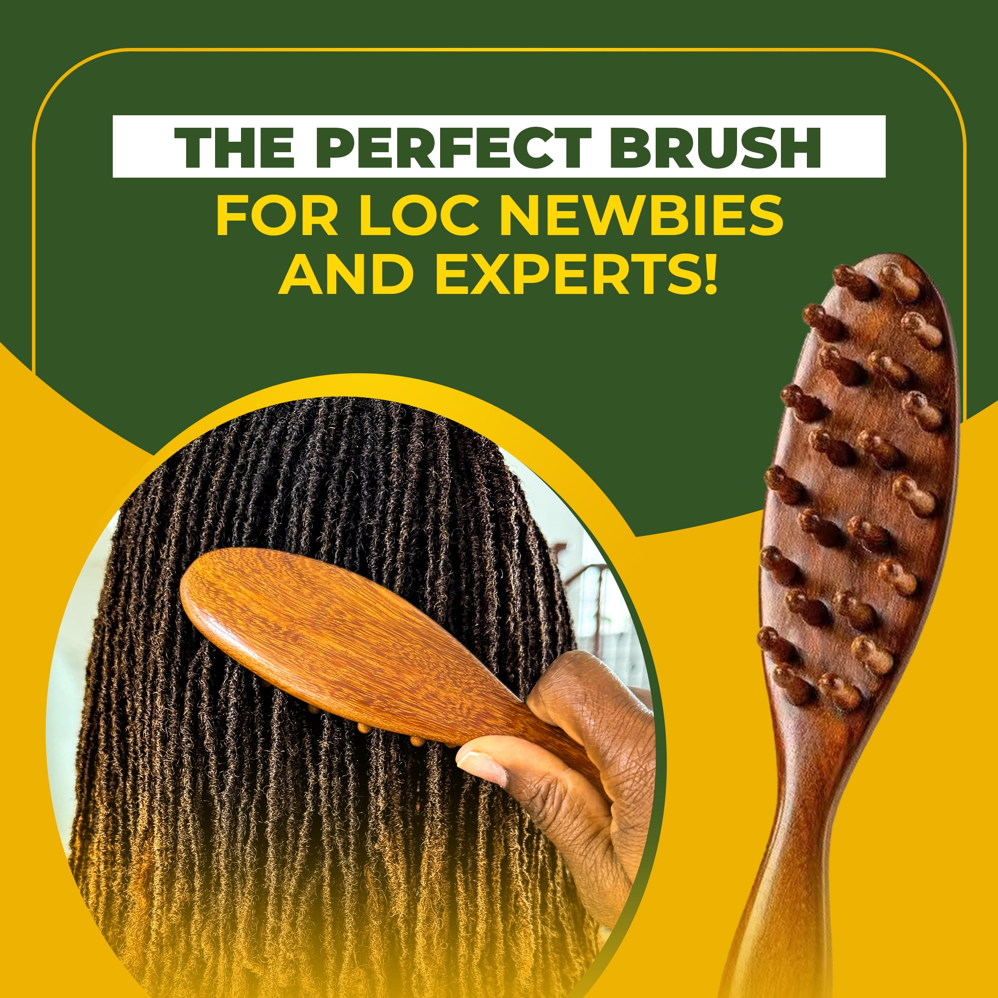 Locsanity Sandalwood Microlocs, Sisterlocks, Dreadlocks Brush for Locs